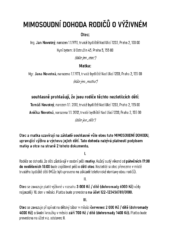 Mimosoudní dohoda o výživném vzor - KE STAŽENÍ - ProDětiCokoliv.cz