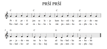 PRŠÍ PRŠÍ noty - KE STAŽENÍ ZDARMA - ProDětiCokoliv.cz