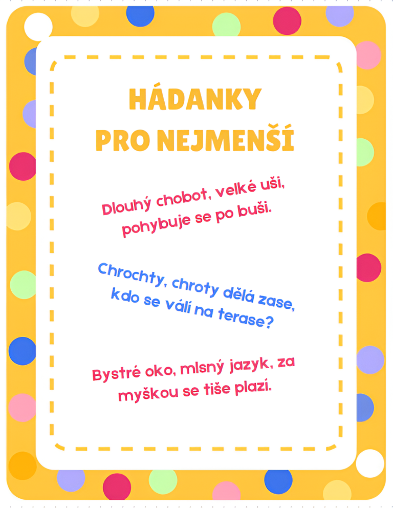 Hádanky pro děti k vytisknutí - ProDětiCokoliv.cz