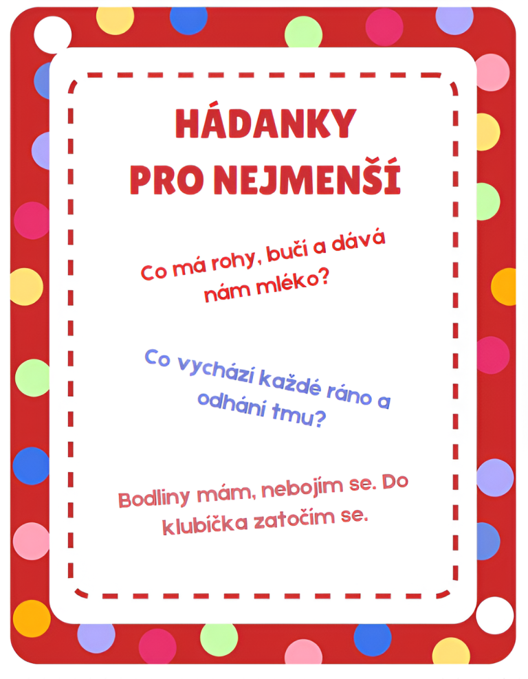 Hádanky pro děti k vytisknutí - ProDětiCokoliv.cz