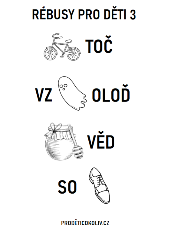 Rébusy pro děti k vytisknutí - OBRÁZKOVÉ - ProDětiCokoliv.cz