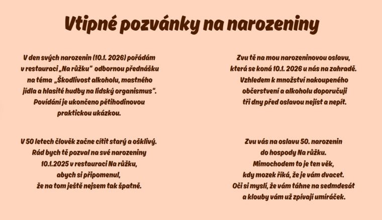 Vtipné texty na pozvánky k narozeninám: 17 originálních textů ...