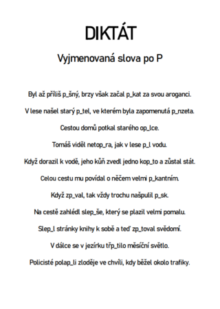 DIKTÁTY k vytisknutí ve formátu PDF - ProDětiCokoliv.cz