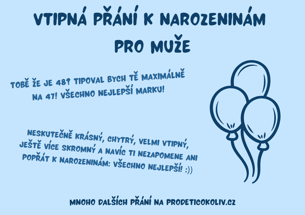 Vtipné přání k narozeninám pro muže - K POUŽITÍ - ProDětiCokoliv.cz