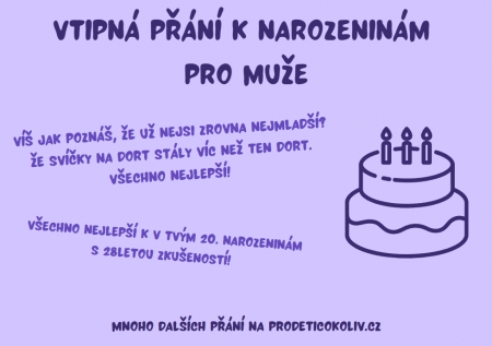Vtipné přání k narozeninám pro muže - K POUŽITÍ - ProDětiCokoliv.cz