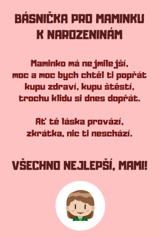 Básnička pro maminku k narozeninám - RODINNÉ - ProDětiCokoliv.cz