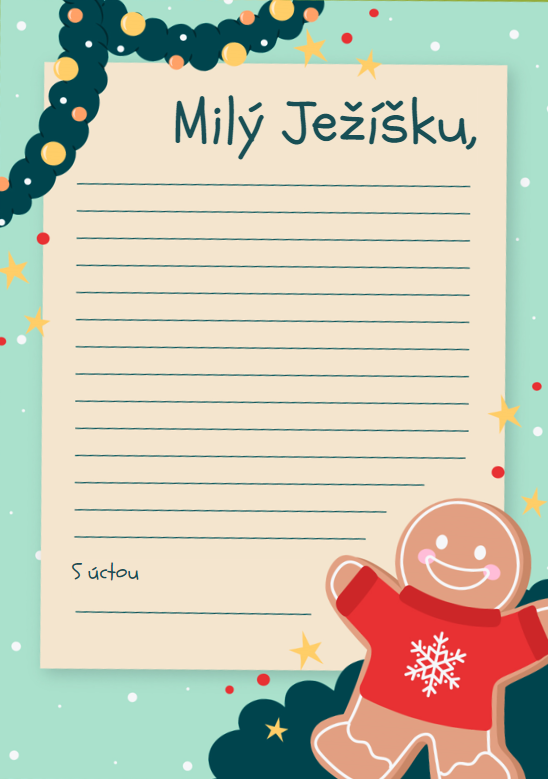 Dopis Ježíškovi VZOR k vytisknutí - Osm šablon - ProDětiCokoliv.cz