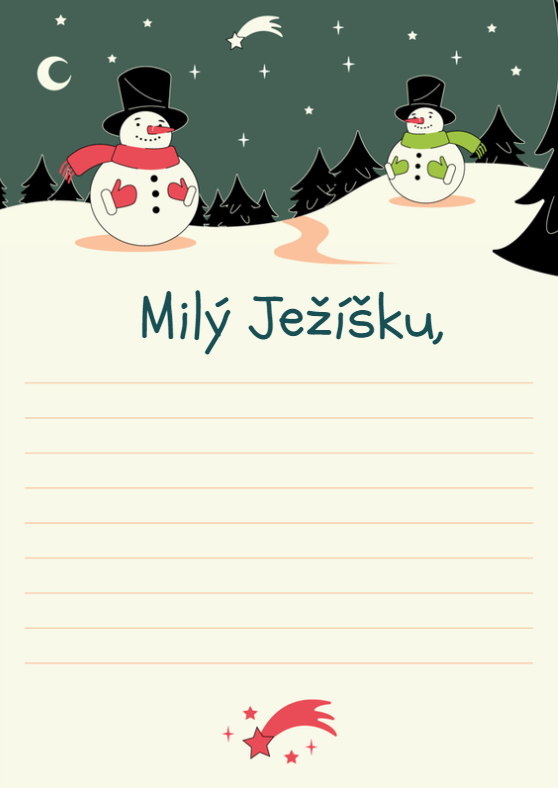 Dopis Ježíškovi VZOR k vytisknutí - Osm šablon - ProDětiCokoliv.cz
