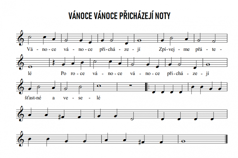 Vánoční koledy: Noty na klavír ke stažení v PDF - ProDětiCokoliv.cz