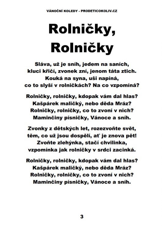 Vánoční koledy TEXTY - 19 nejoblíbenějších koled - ProDětiCokoliv.cz