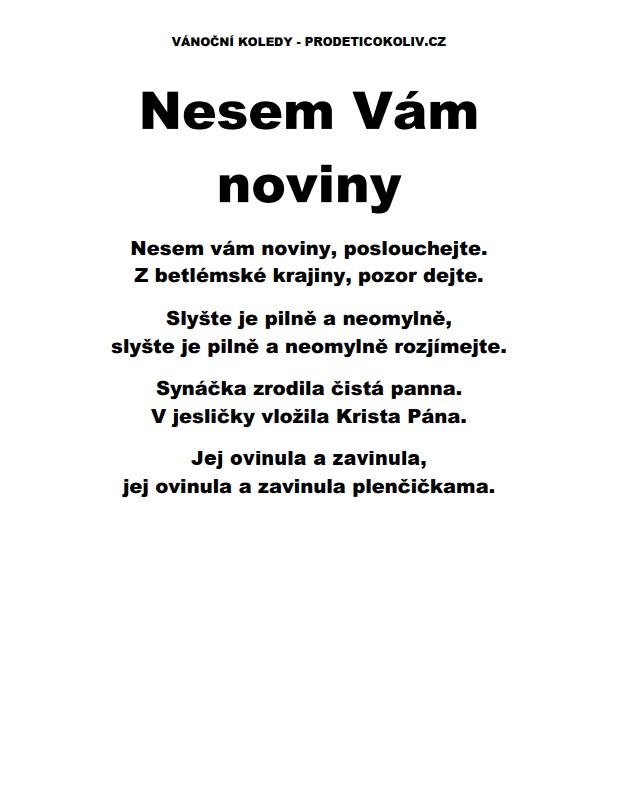 Vánoční koledy TEXTY - 19 nejoblíbenějších koled - ProDětiCokoliv.cz
