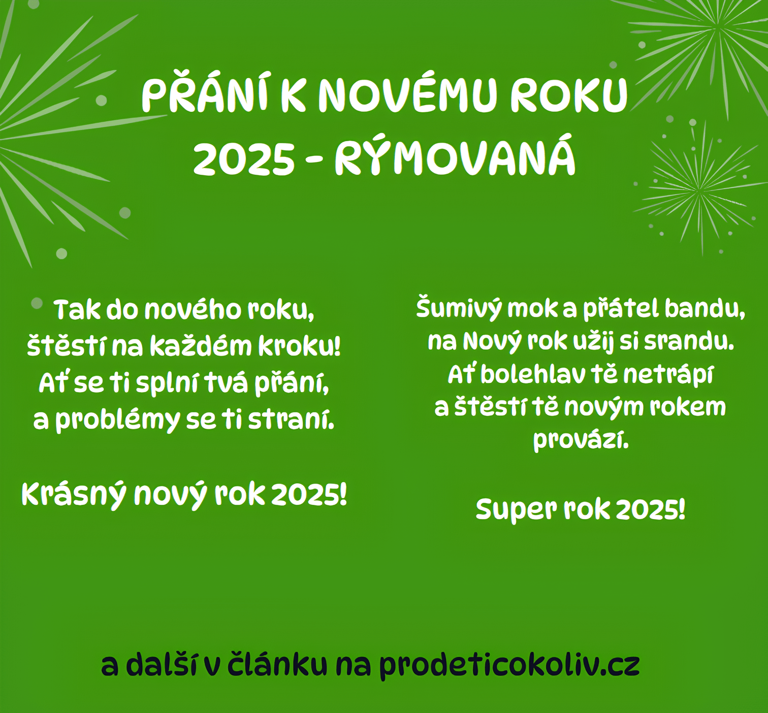 Blahopřání k novému roku 2025 - ORIGINÁLNÍ i VERŠE - ProDětiCokoliv.cz