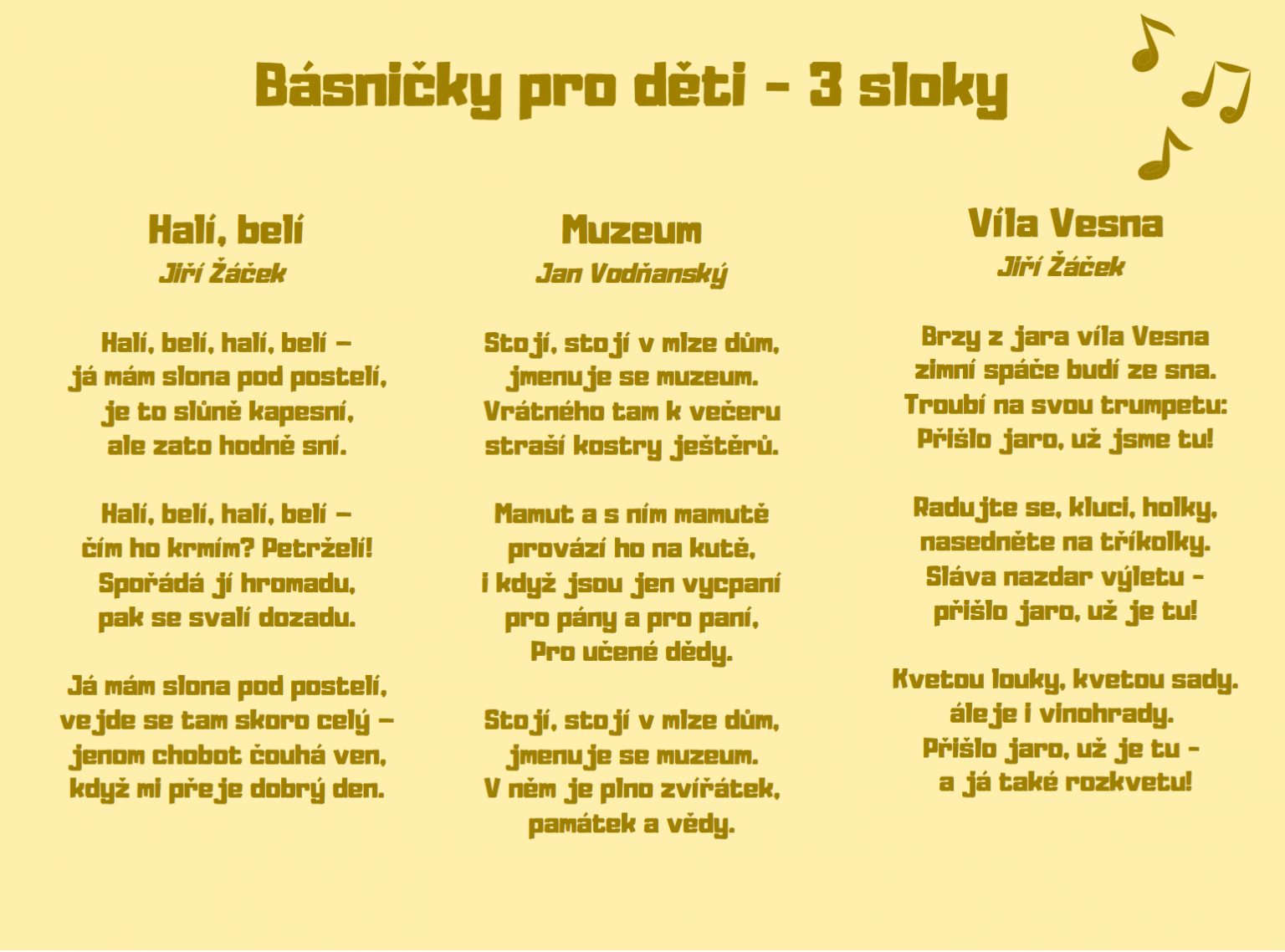 Básničky pro děti 3 sloky - Jiří Žáček a Jan Vodňanský - ProDětiCokoliv.cz
