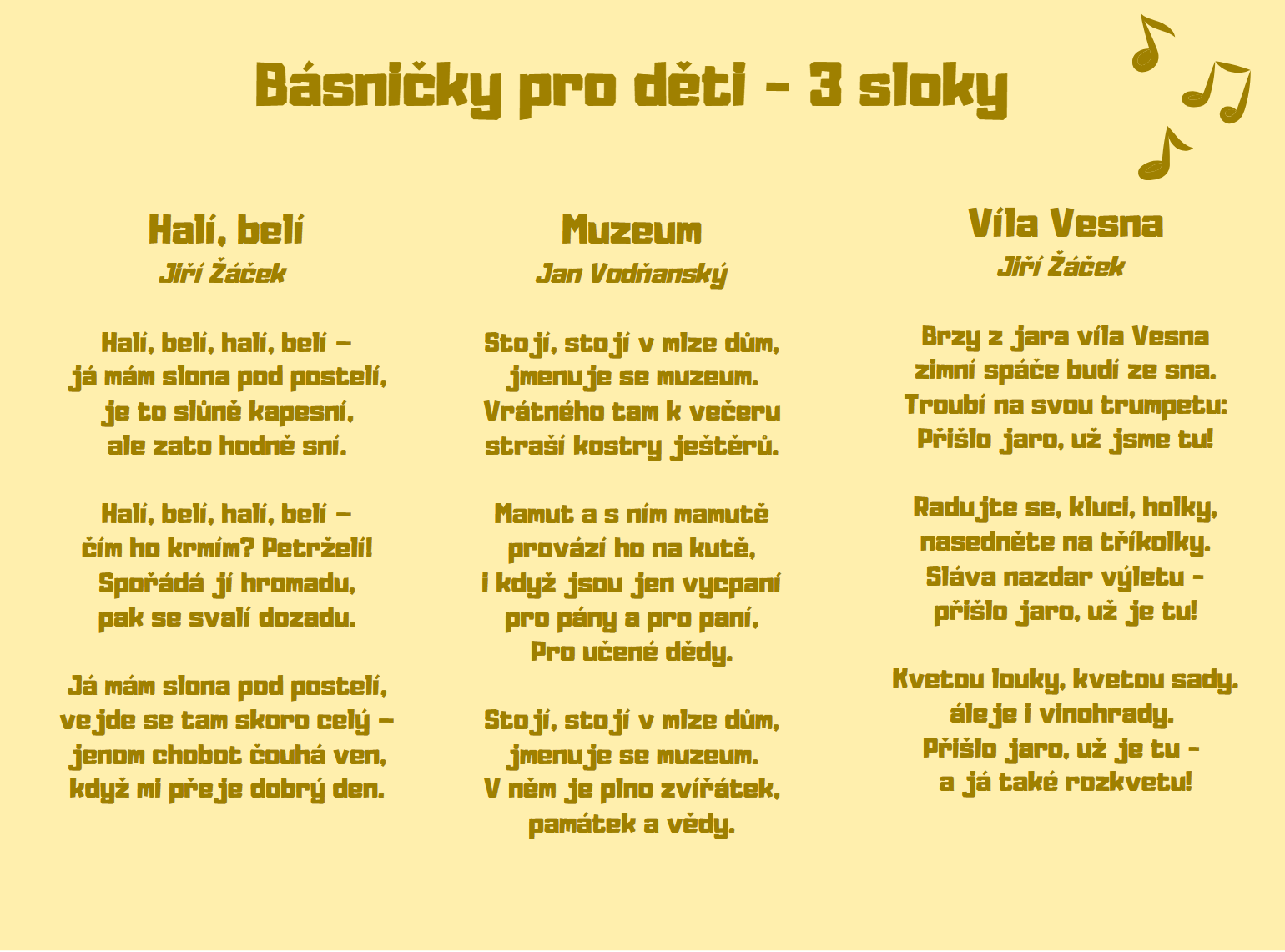 Básničky pro děti 3 sloky - Jiří Žáček a Jan Vodňanský - ProDětiCokoliv.cz