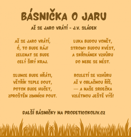 Básnička o jaru pro děti - J.V.SLÁDEK (Až se jaro vrátí ...