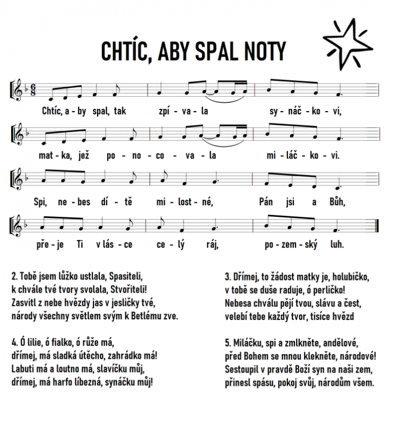 CHTÍC, ABY SPAL: Noty a text ke stažení - ProDětiCokoliv.cz