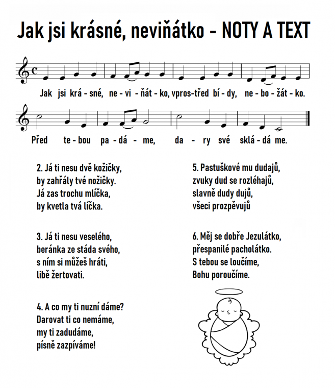 Jak jsi krásné, neviňátko: NOTY a TEXT ke stažení - ProDětiCokoliv.cz